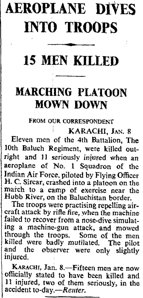 Harish Chander Sircar: IAF's First Commissioned Officer and His Tragic Fall